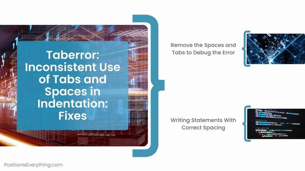 Taberror: Inconsistent Use of Tabs and Spaces in Indentation: Debugged - Position Is Everything
